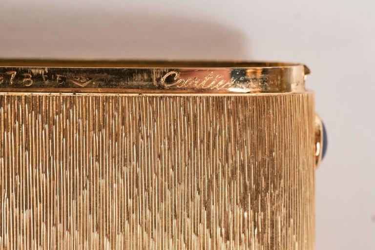 Cartier Mid-Century Gold Cigarette Case with Sapphire Accent Button at ...