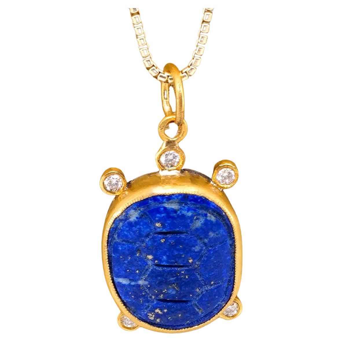 14 Karat Carved Lapis Cleopatra Amulet For Sale at 1stDibs | lapis ...