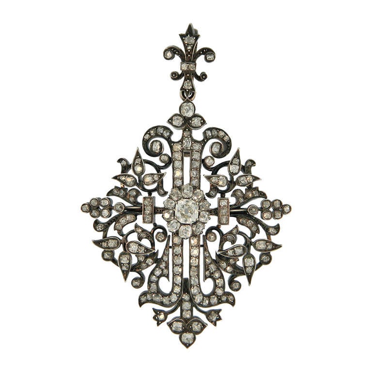 Victorian Frédéric Boucheron, Diamond and Silver Topped Gold Brooch ...