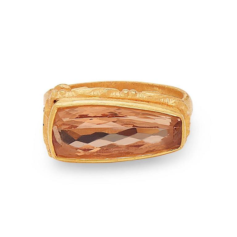 Peach Precious Topaz Ring in Gold For Sale at 1stDibs | peach topaz ring