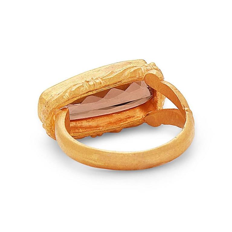 Peach Precious Topaz Ring in Gold For Sale at 1stDibs | peach topaz ring