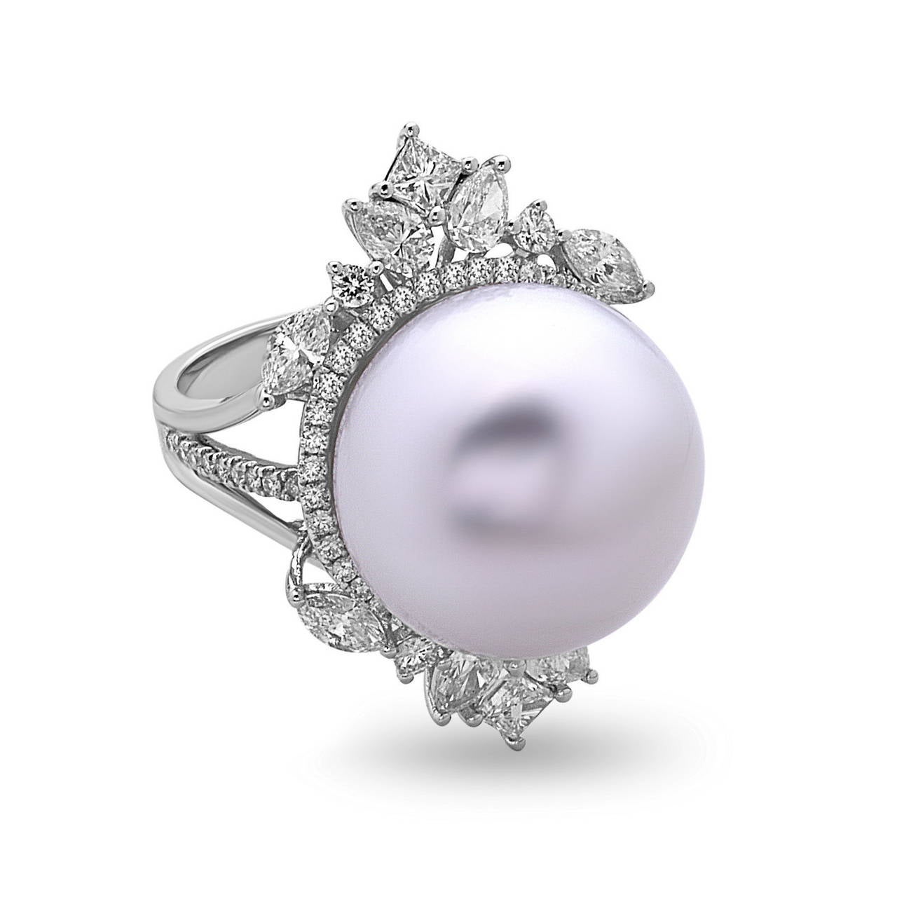 South Sea Pearl Diamond Ring at 1stDibs