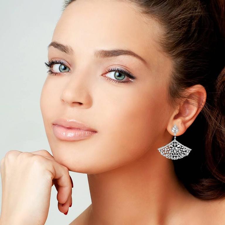 Gorgeous Diamond Gold Earrings at 1stDibs