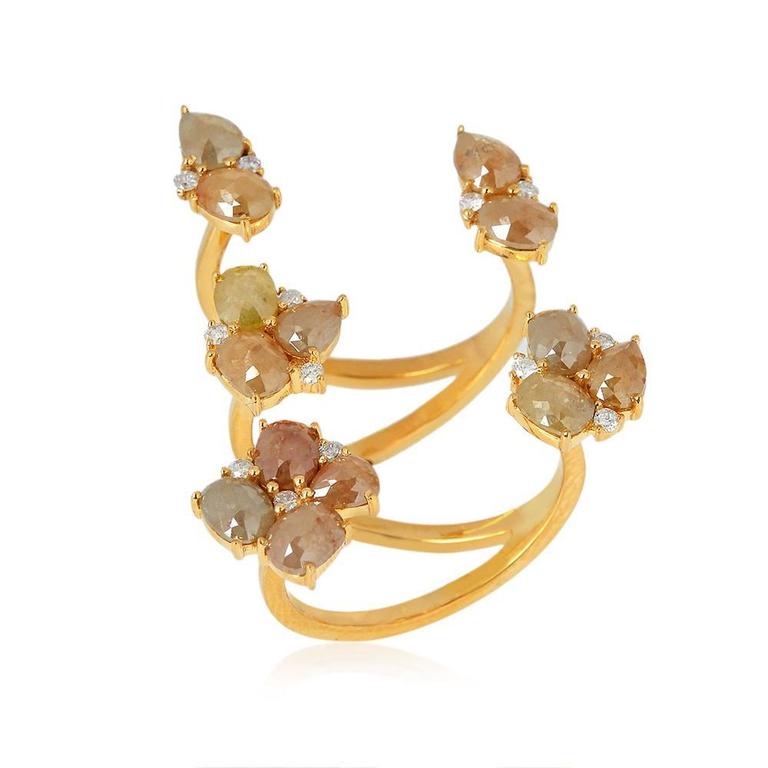 Ice Diamond Gold Ring at 1stDibs