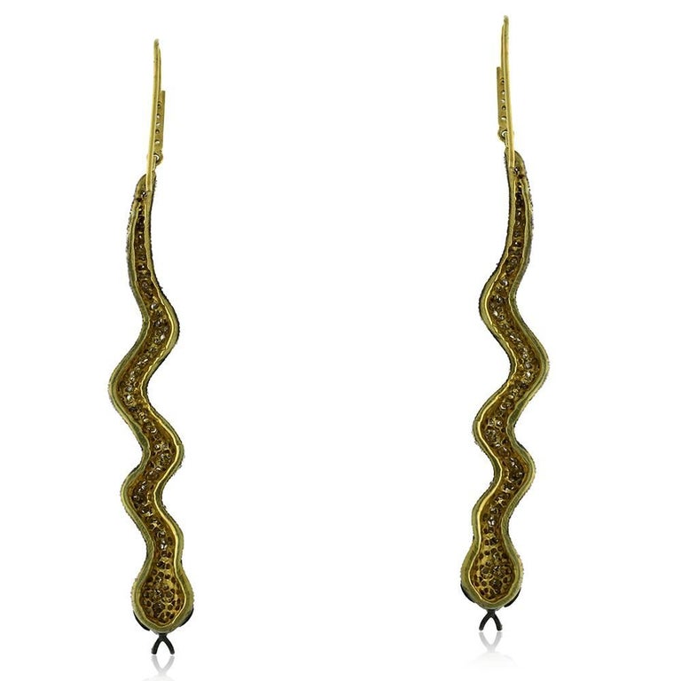 Pave Diamond Snake Earring at 1stDibs