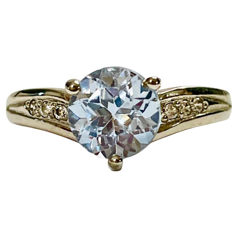 New Free of Inclusions Santa Marie Aqua and White Sapphire Sterling ...