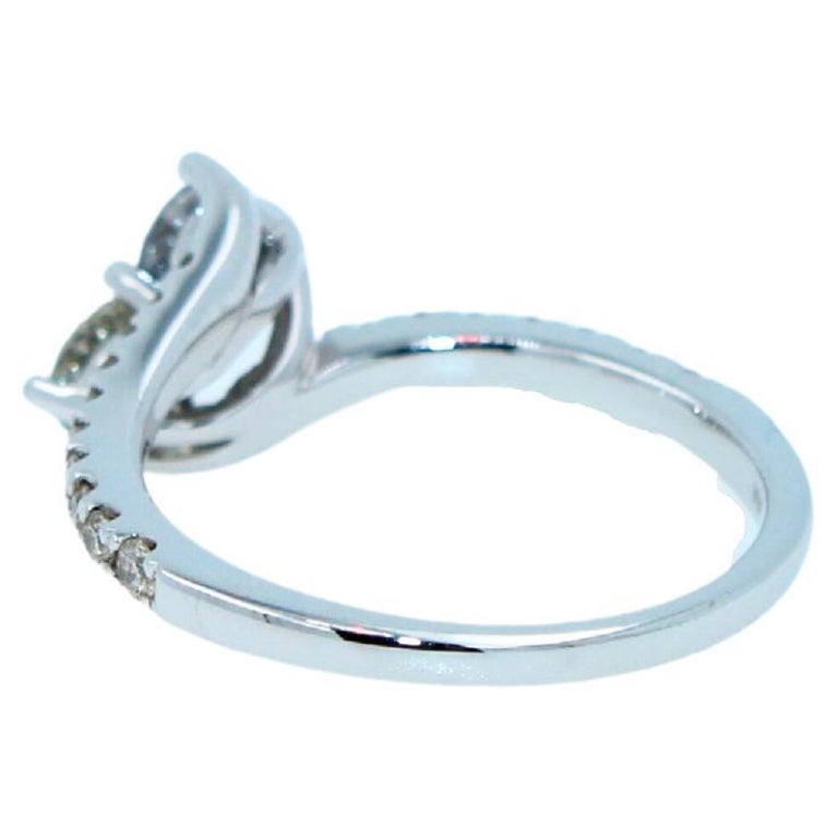 Double Round Diamond Two 2 Stone Spiral Pave Engagement Vintage White ...