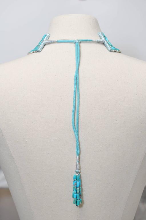 Turquoise Sterling Silver Collar Necklace at 1stDibs