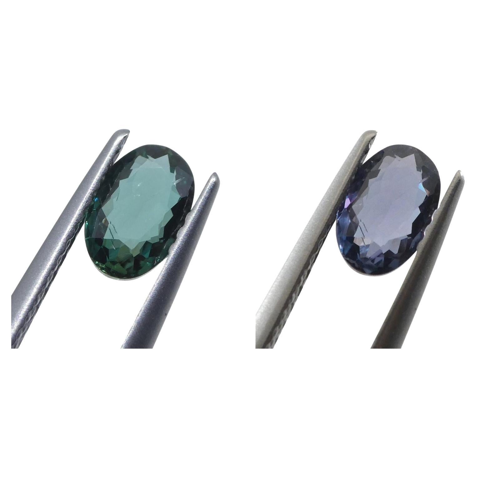0.75ct Oval Blue-Green to Purple Alexandrite GIA Certified India For ...