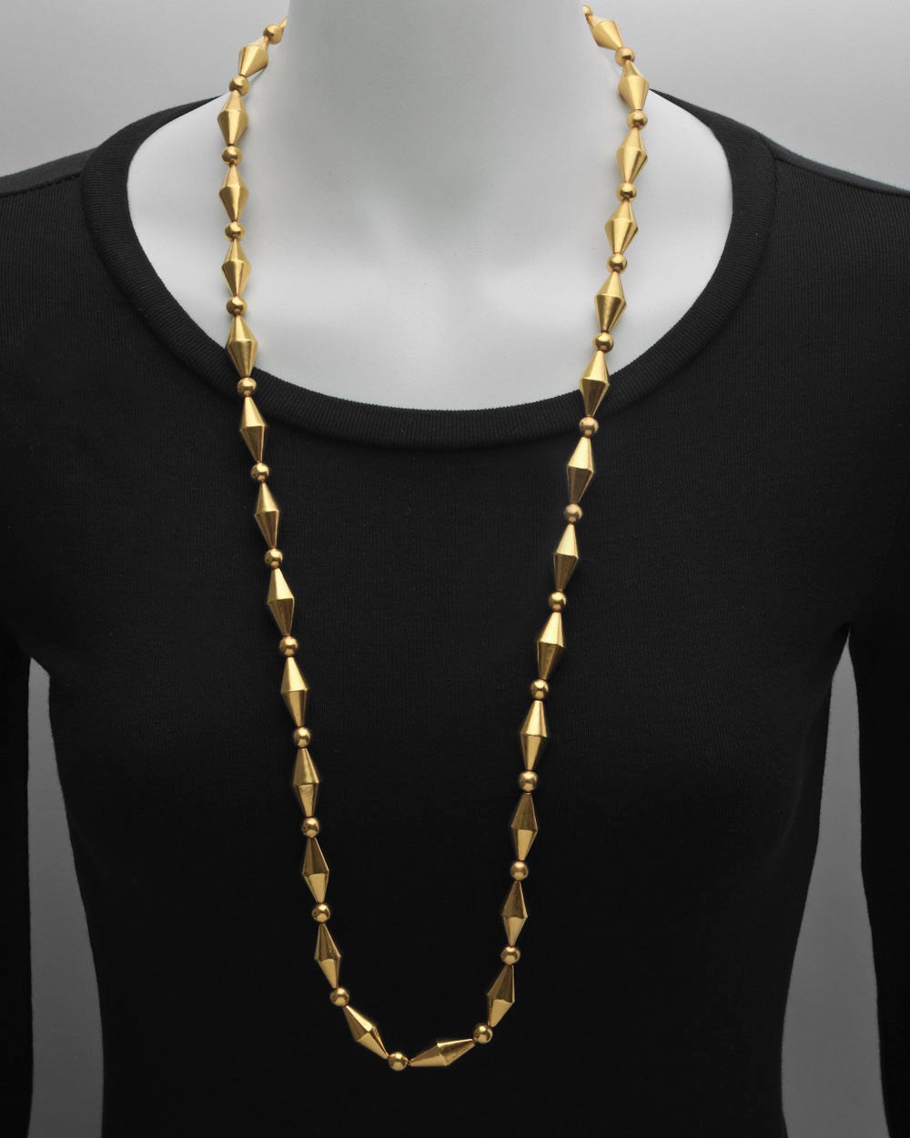Lalaounis Gold Bead Long Necklace at 1stDibs