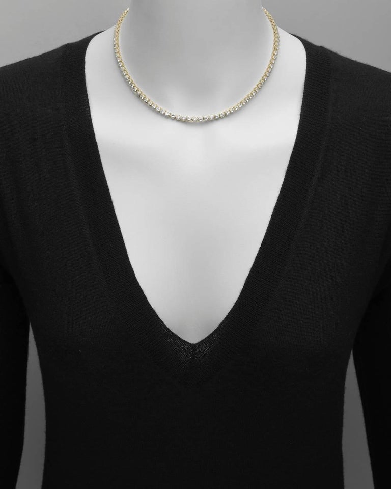 Bezel-Set Diamond Line Necklace, 10 Carat at 1stDibs