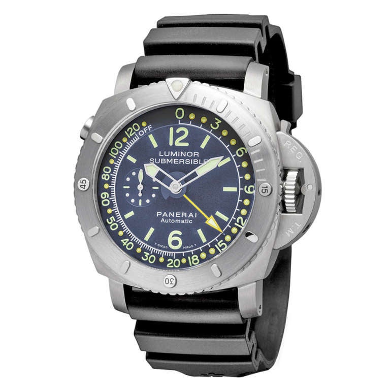 Panerai Titanium Luminor 1950 Pangea Submersible Depth Gauge Wristwatch ...