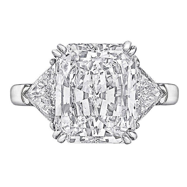 Graff 5.02 Carat GIA Cert Radiant-Cut Diamond Platinum Engagement Ring ...