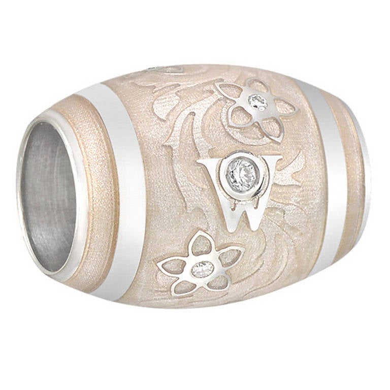 Wellendorff "Silken Temptation" White Gold and Enamel Rondel at 1stDibs