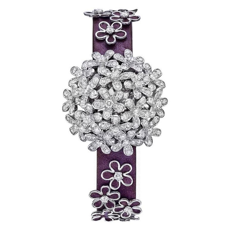 Van Cleef and Arpels Lady's White Gold Diamond Socrate Wristwatch at ...