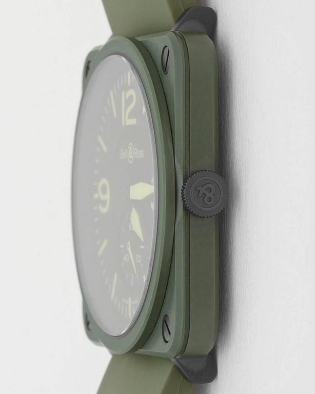 Bell and Ross ceramic BR S Military Green quartz wristwatch at 1stDibs