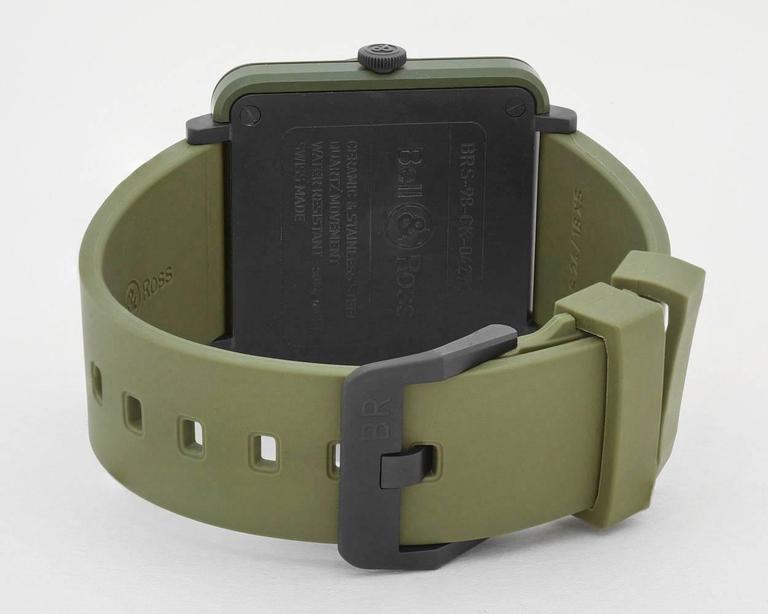 Bell and Ross ceramic BR S Military Green quartz wristwatch at 1stDibs