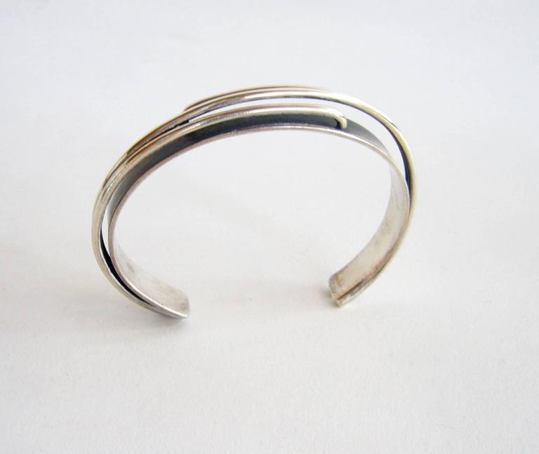 Jules Brenner Sterling Silver American Modernist Cuff Bracelet at ...
