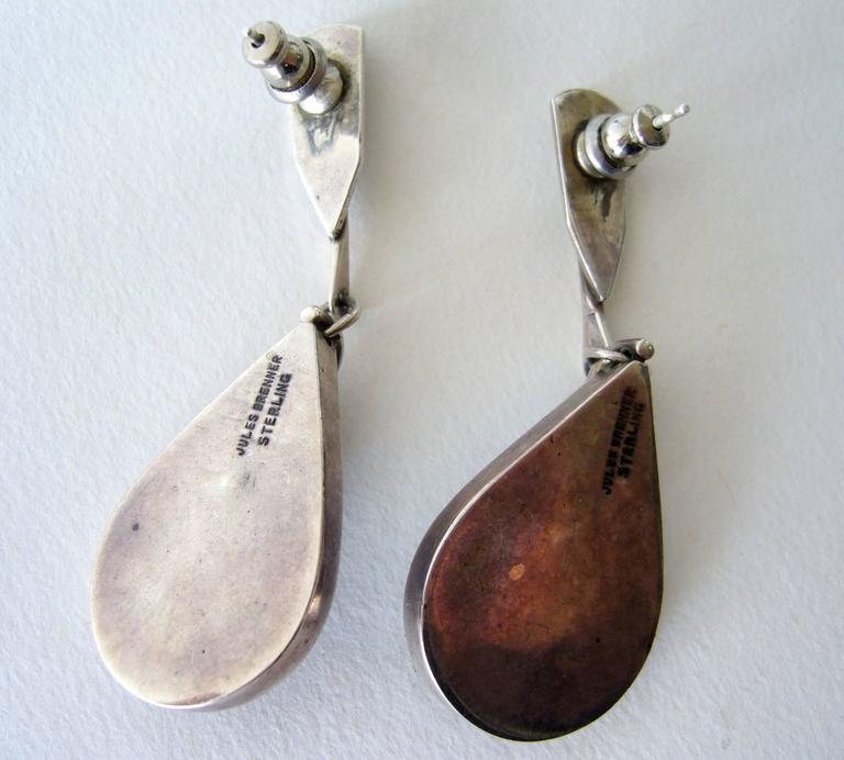 Jules Brenner Amethyst Sterling Silver Modernist Earrings at 1stDibs ...