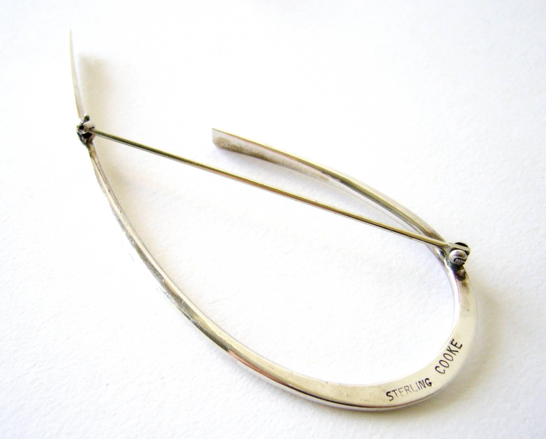 Betty Cooke Sterling Silver Minimalist Brooch at 1stDibs