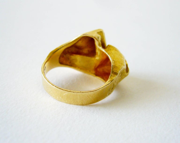 Bjorn Weckstrom Polyphemus 18K Gold Copper Ore Ring at 1stDibs
