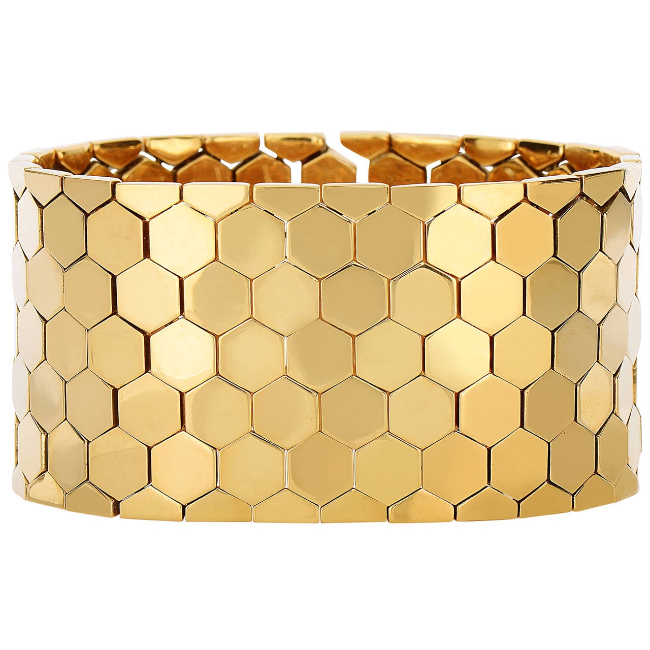 1940s Gold "Mod" link bracelet For Sale at 1stDibs