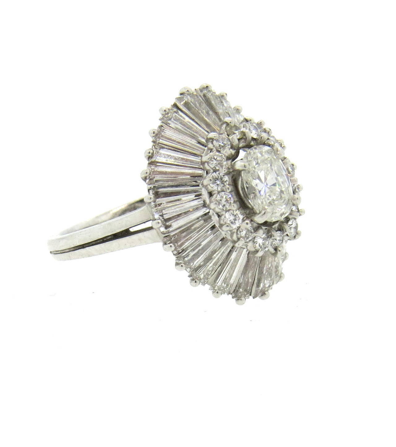1960s Diamond Platinum Ballerina Cocktail Ring at 1stDibs | ballerina ...