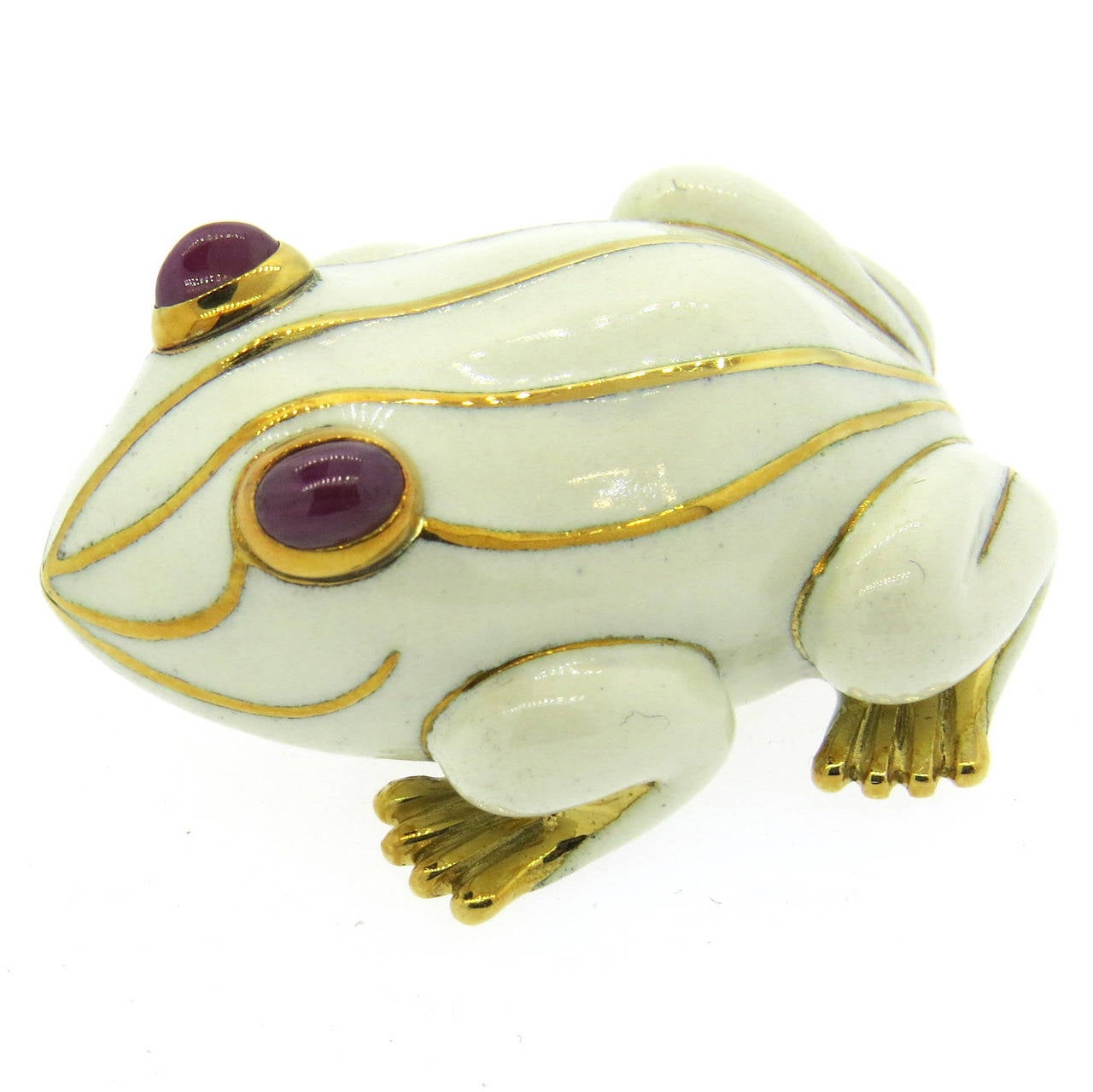 David Webb Enamel Ruby Gold Frog Brooch Pin at 1stDibs | david webb ...