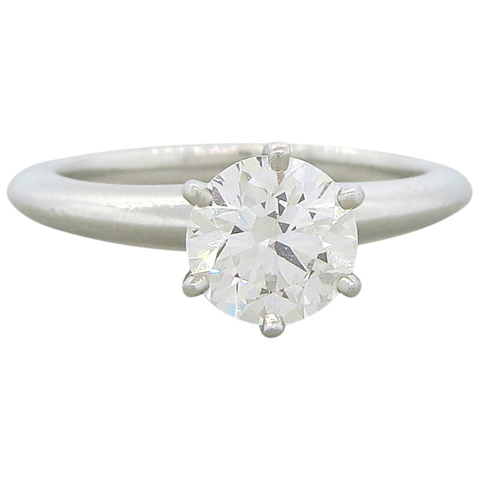 Tiffany and Co Platinum 1.11 Carat Diamond Engagement Ring at 1stDibs ...