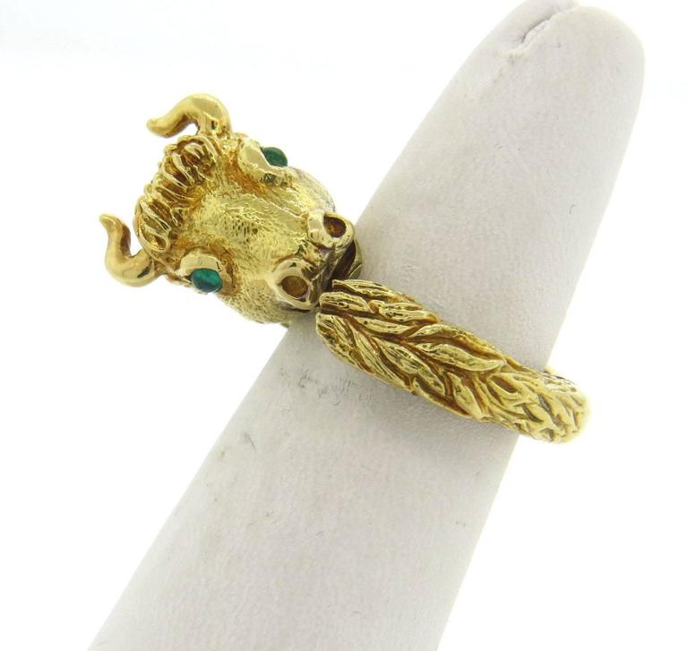 David Webb Emerald Gold Bull Head Ring For Sale at 1stDibs | david webb ...