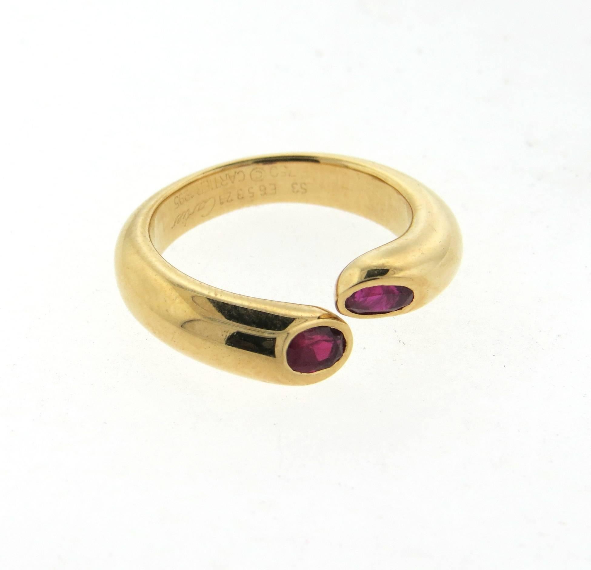 Cartier Ruby Gold Bypass Ring at 1stDibs