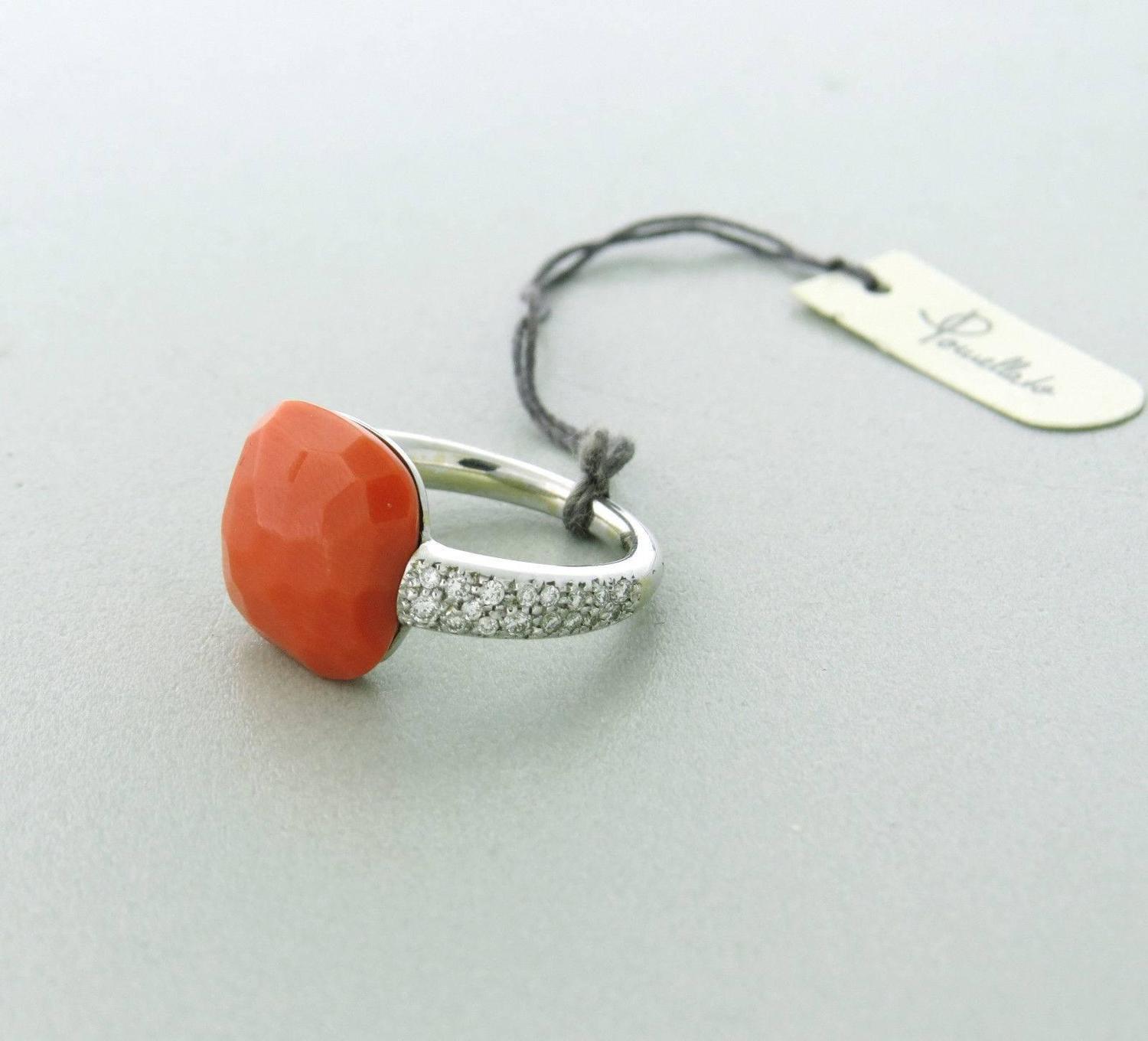 Pomellato Capri Coral Diamond Gold Ring at 1stdibs