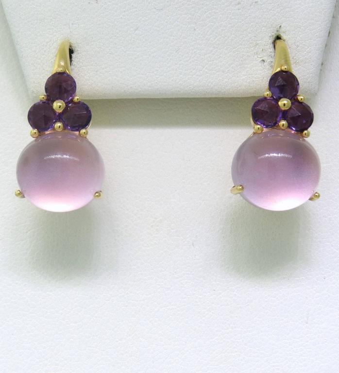 Pomellato Luna Rose Quartz Amethyst Gold Earrings at 1stDibs ...