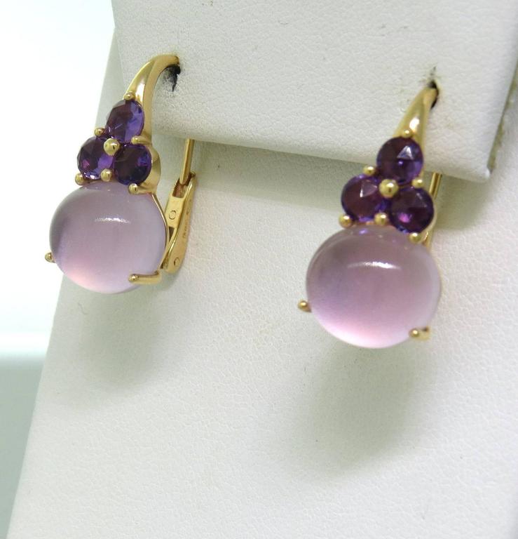 Pomellato Luna Rose Quartz Amethyst Gold Earrings at 1stDibs ...