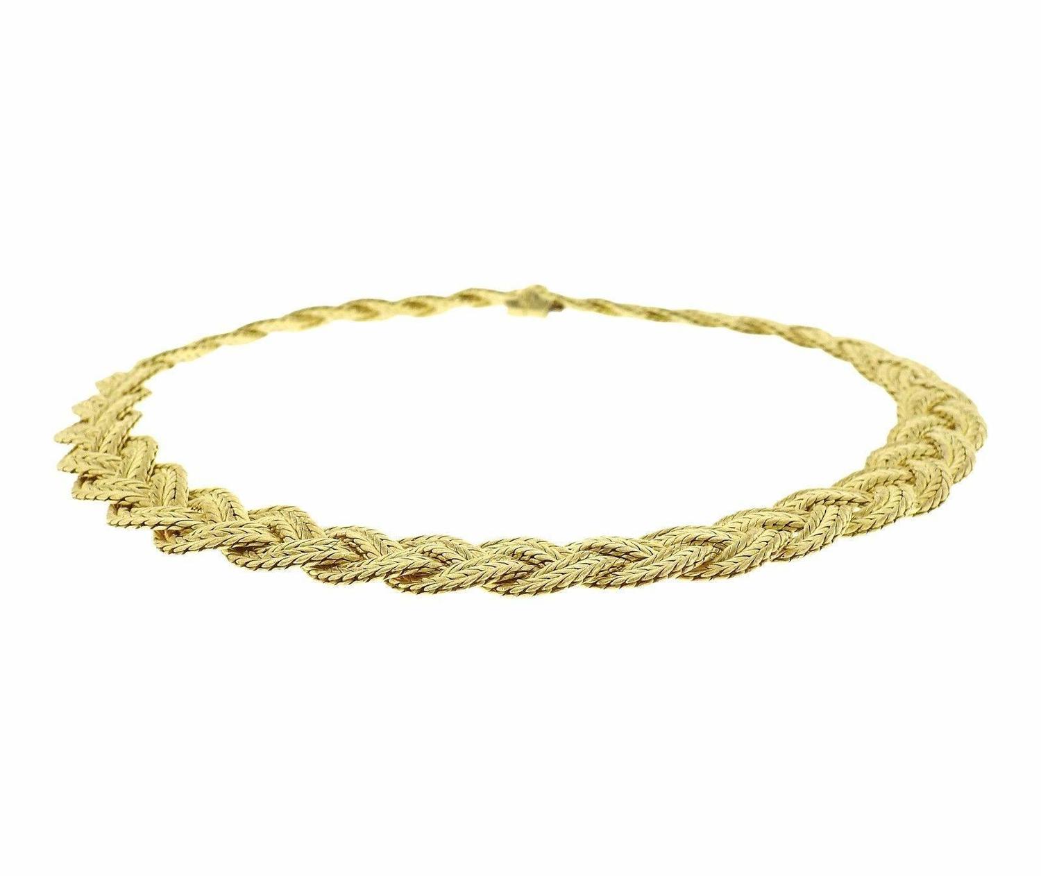 Buccellati Oro Gold Braided Collar Necklace For Sale at 1stdibs
