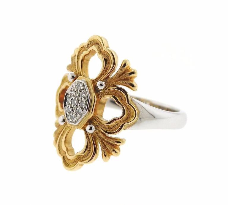 Buccellati Opera Diamond Gold Ring at 1stDibs