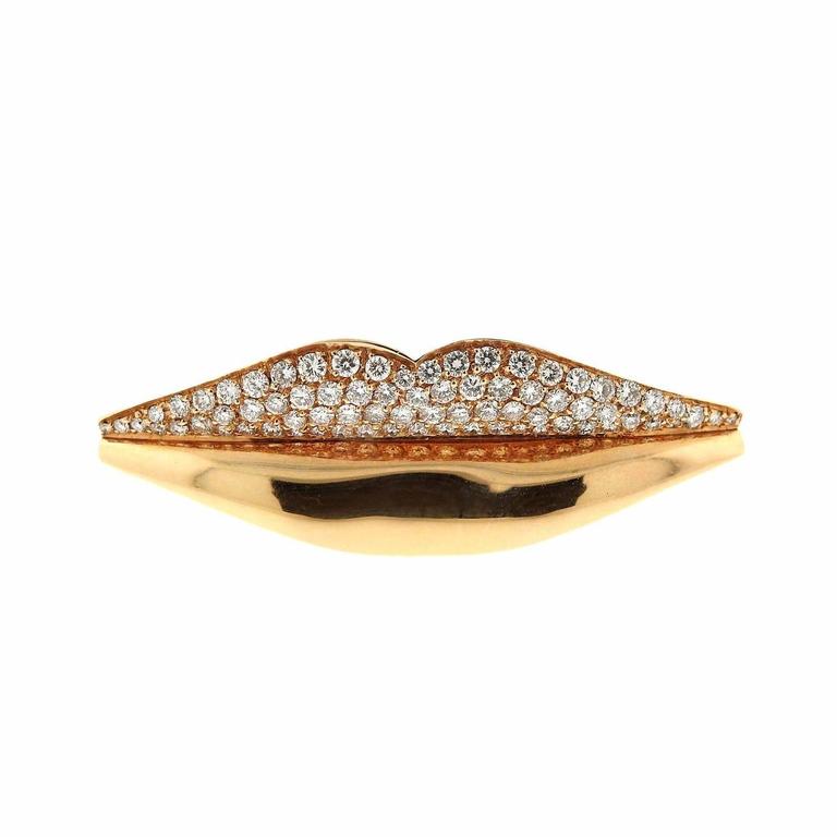 G. Bulgari Enigma Diamond Gold Lips Ring For Sale at 1stDibs | gold lip ...