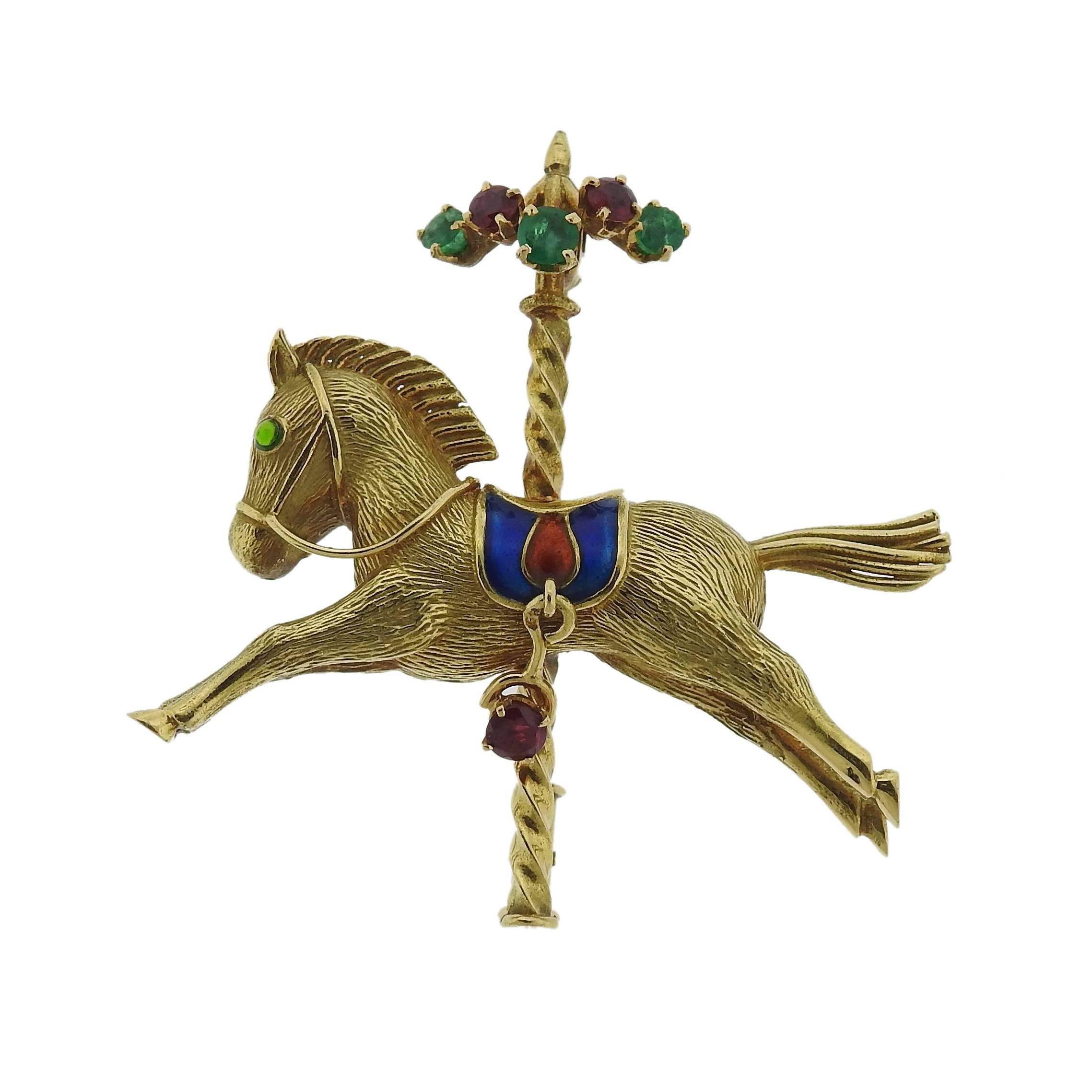 Carousel Brooch - For Sale on 1stDibs