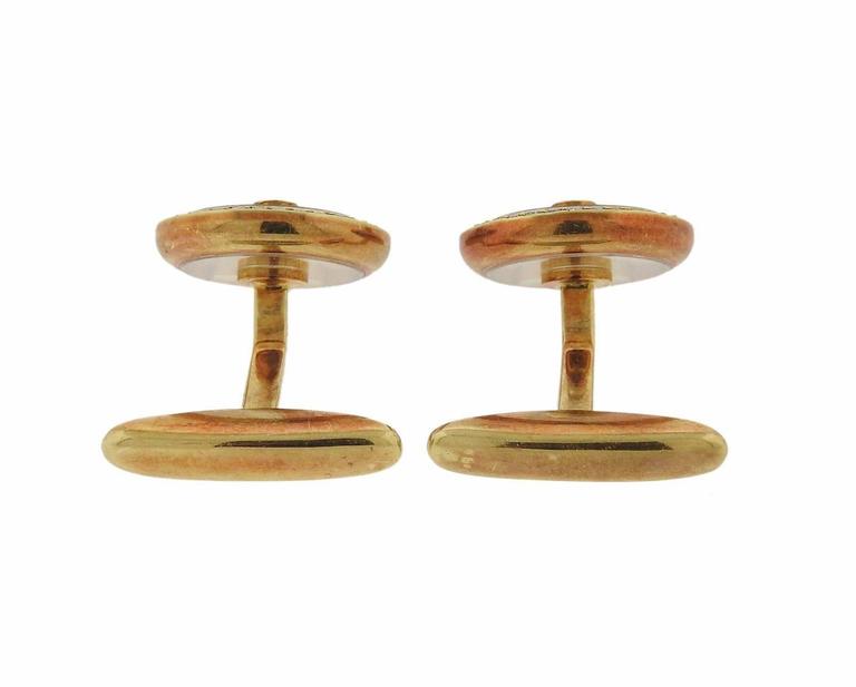 Chopard Floating Happy Diamond Gold Cufflinks at 1stDibs | vvs ...
