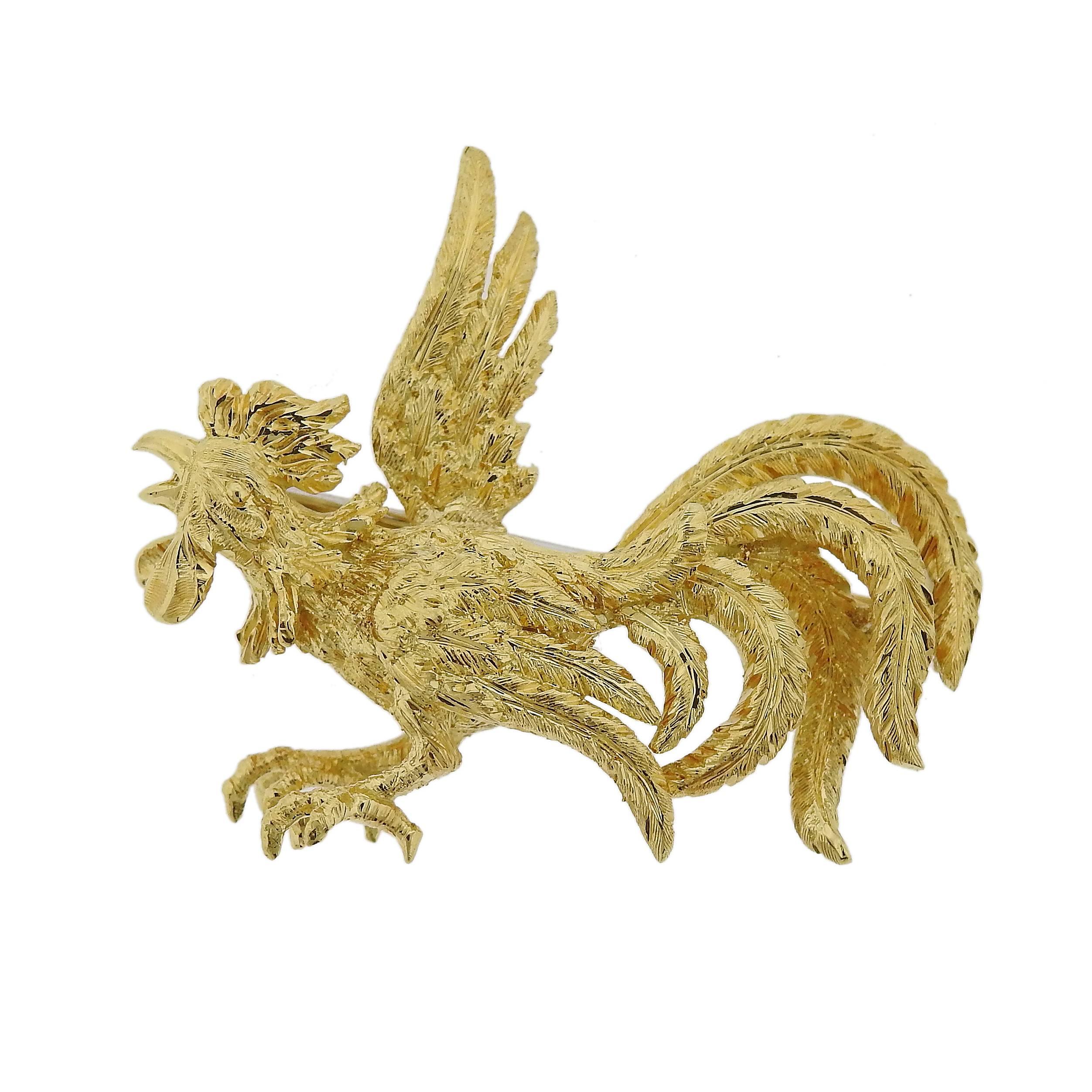 Buccellati Gold Rooster Brooch Pin at 1stDibs | buccellati brooch