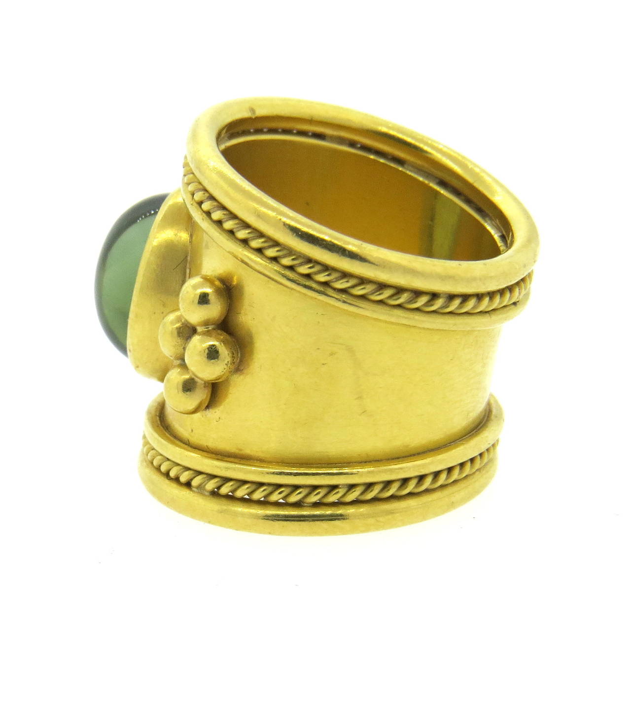 Temple St. Clair Green Tourmaline Gold Cabochon Wide Ring at 1stDibs ...