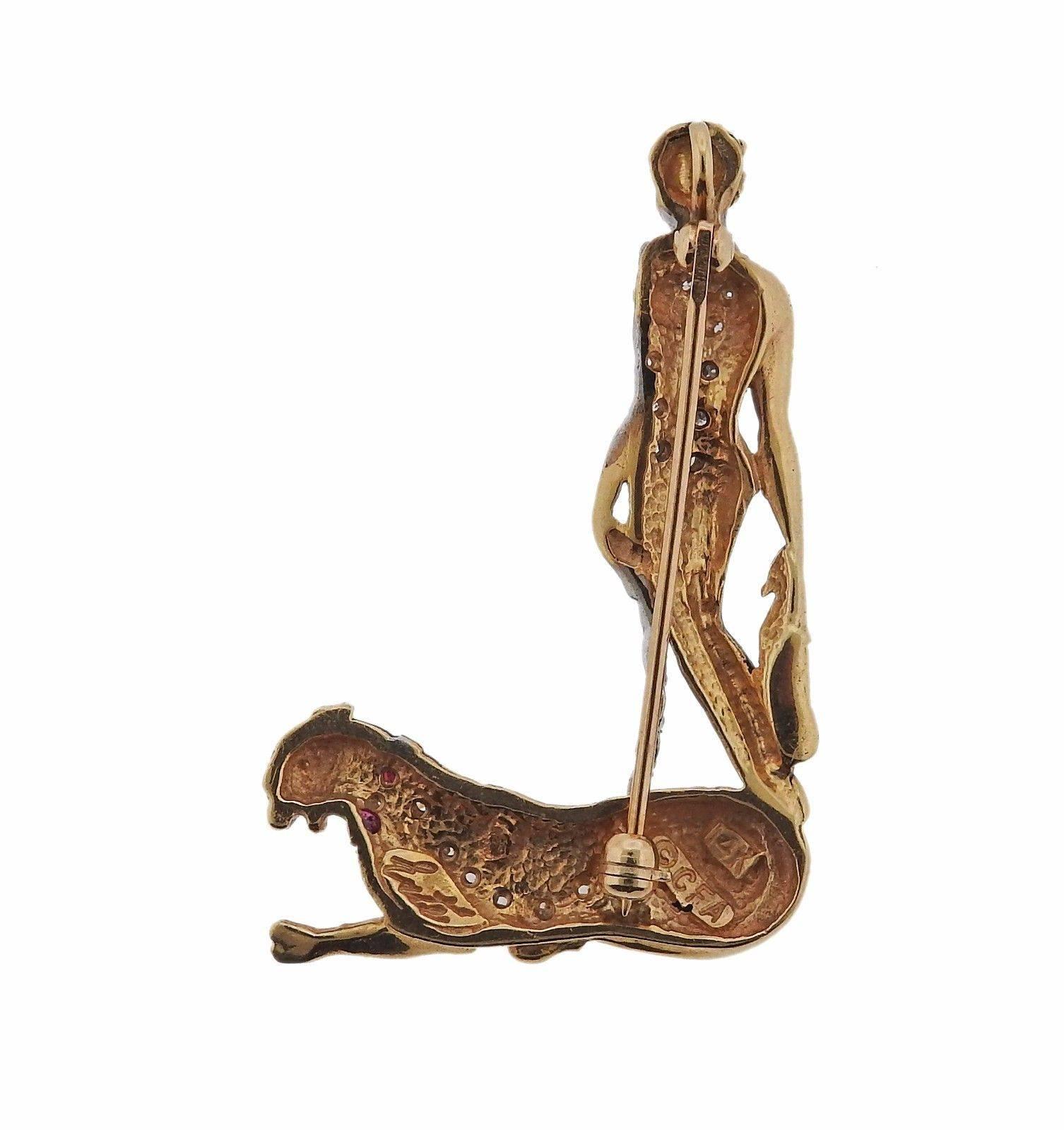 Erte Alphabet Letter L Diamond Ruby Gold Brooch Pin at 1stDibs | erte l ...
