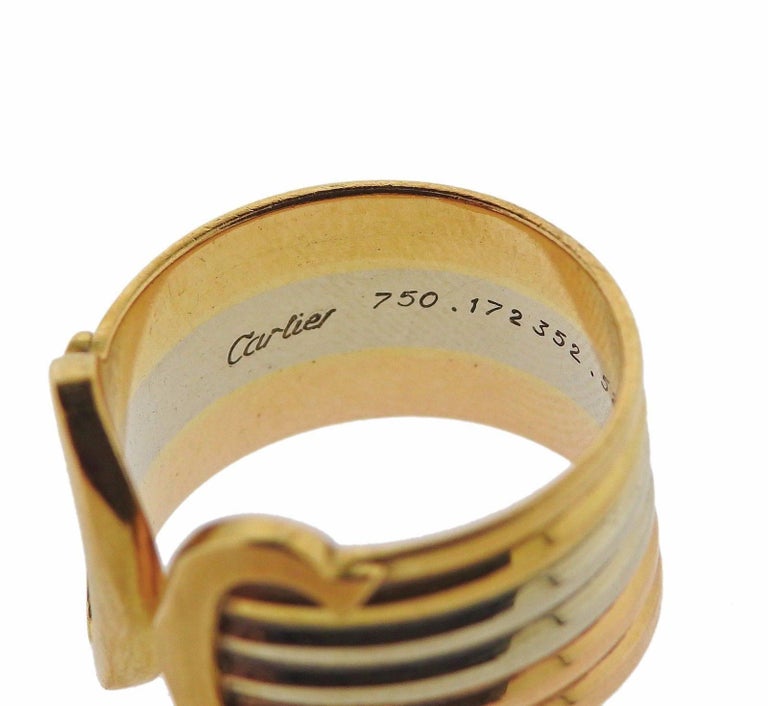 Cartier CC Gold Cuff Ring at 1stDibs | cartier cc ring