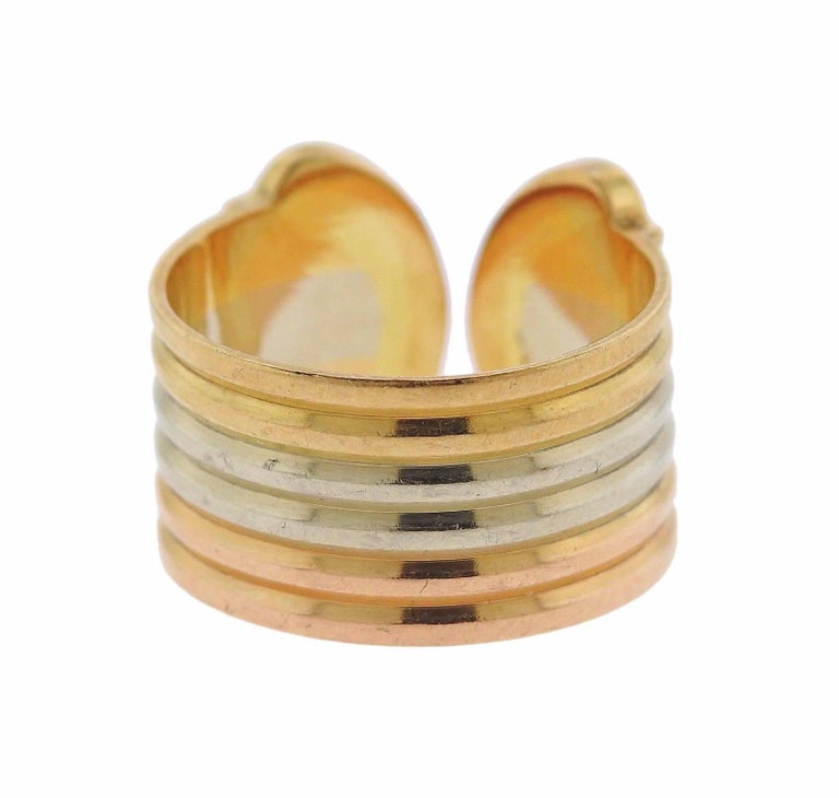 Cartier CC Gold Cuff Ring at 1stDibs | cartier cc ring