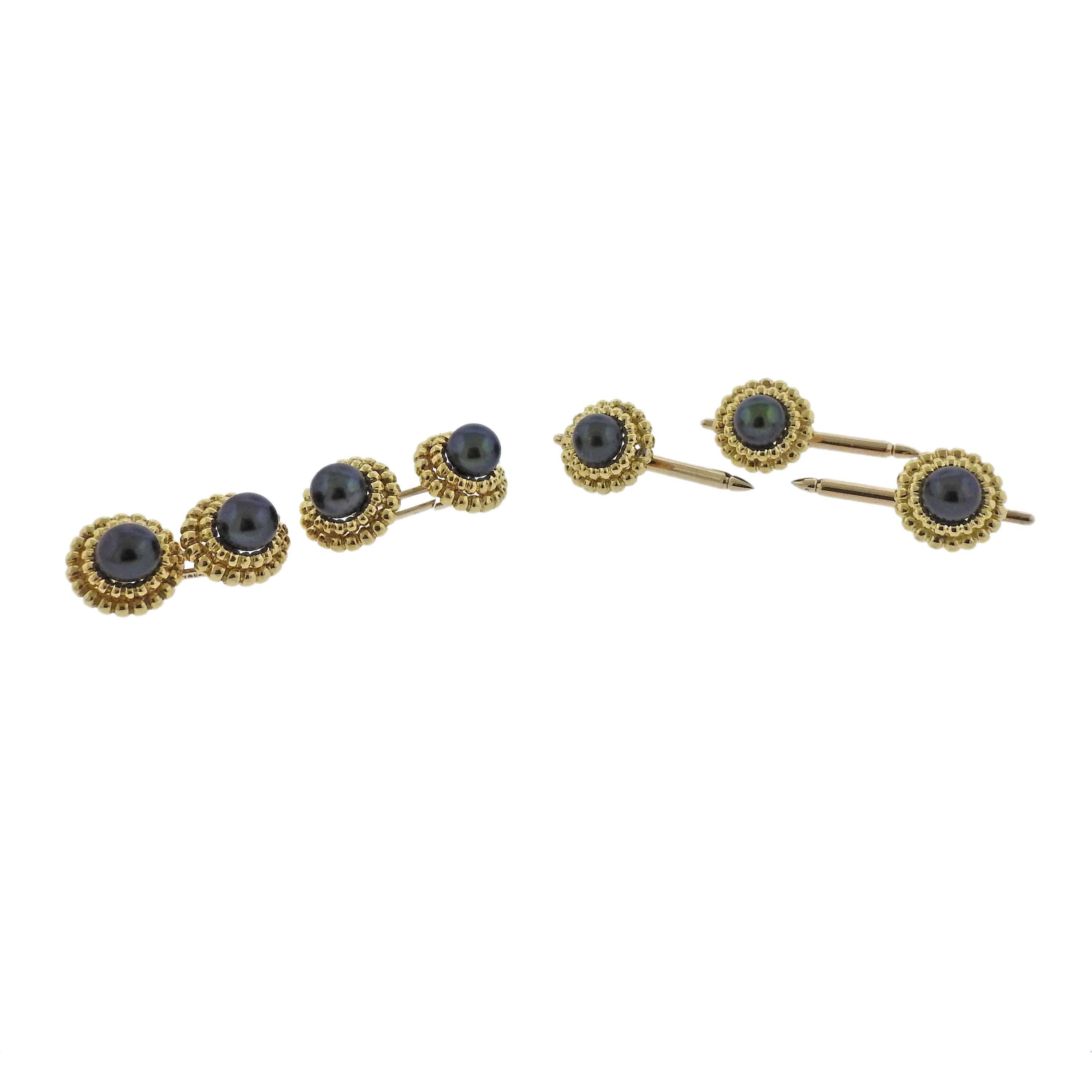 Tiffany and Co. Sapphire Gold Cufflinks Stud Set at 1stDibs | tiffany ...