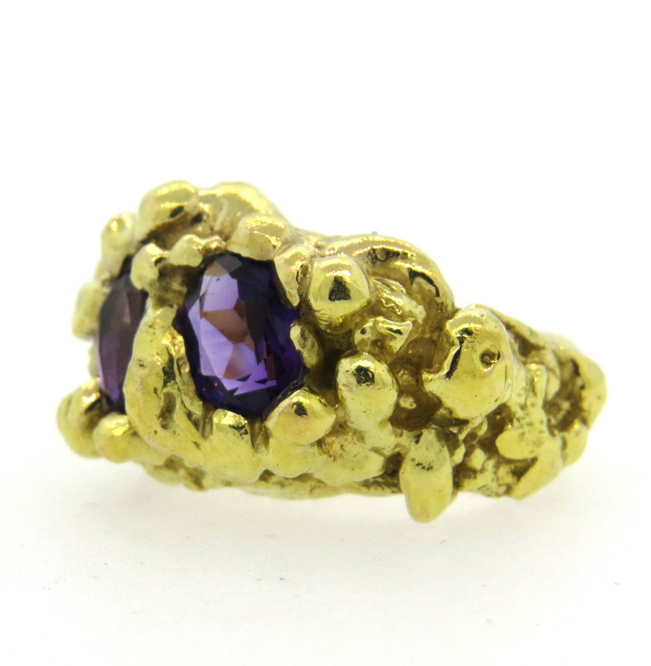 1970s Amethyst Gold Free Form RIng at 1stDibs