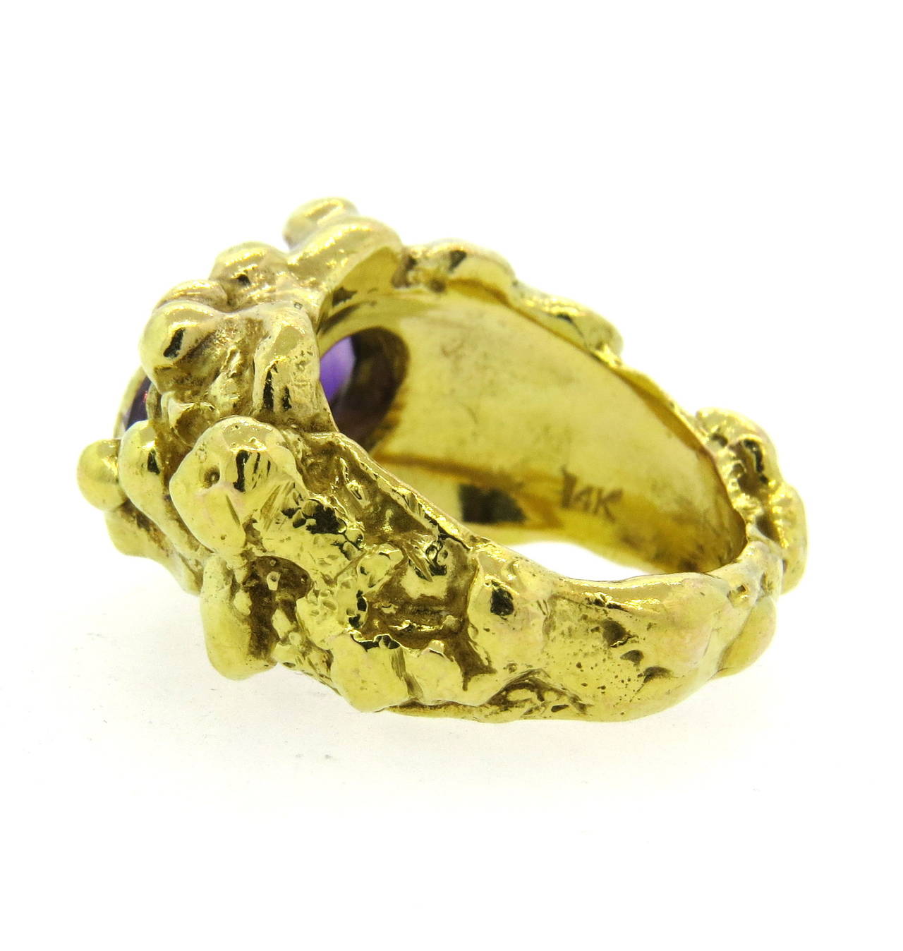 1970s Amethyst Gold Free Form RIng at 1stDibs