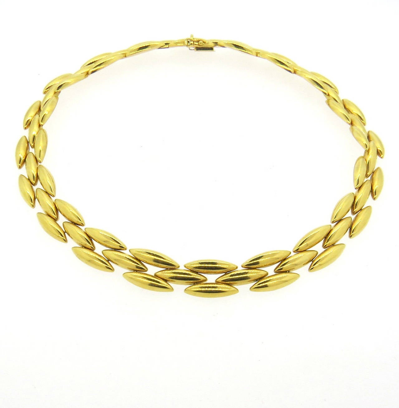 Cartier Gold Rice Link Necklace at 1stDibs
