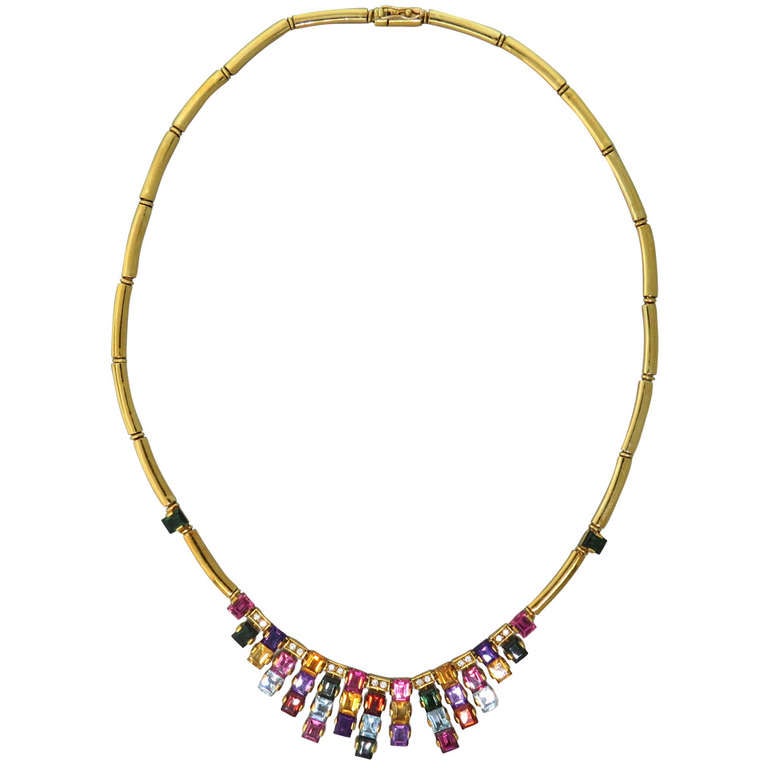 H Stern Gold Gem Set Diamond Necklace at 1stDibs