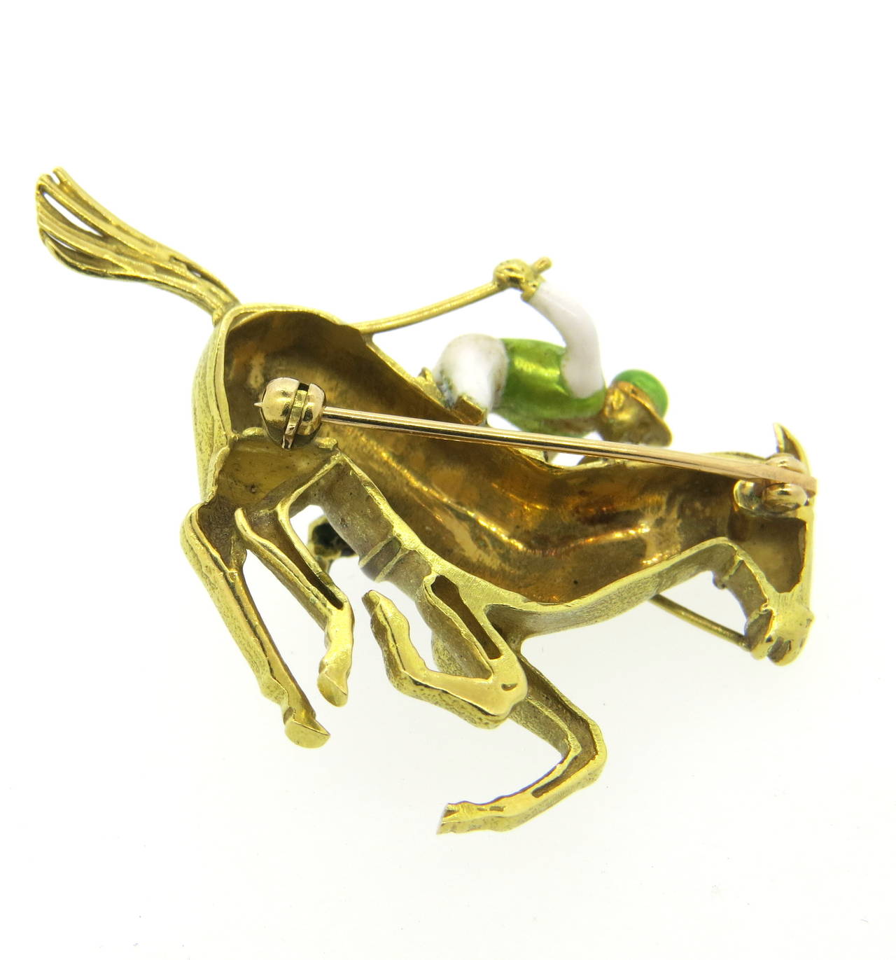 Enamel Gold Horse and Jockey Brooch Pin at 1stDibs | pin the jockey on ...